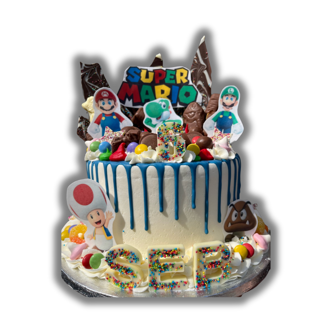Super Mario Themed Celebration Cake In Plymouth Mrs Browns Bakery